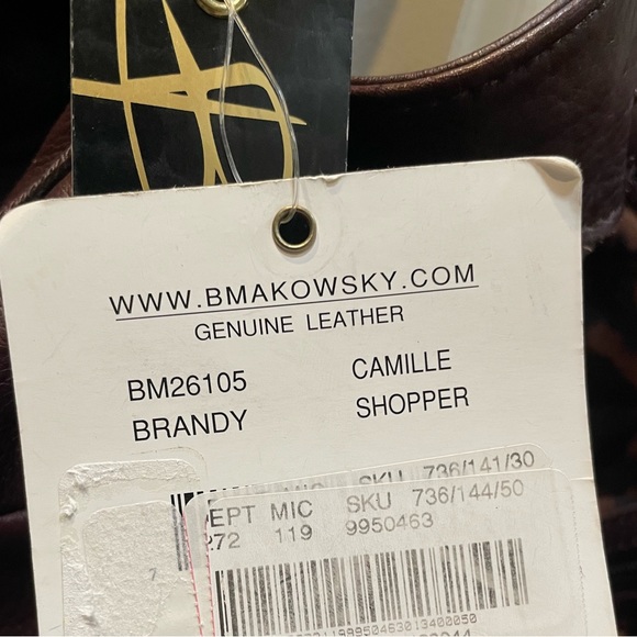b. makowsky | Bags | Nwt B Makowsky Camille Shopper Bag In Brandy ...